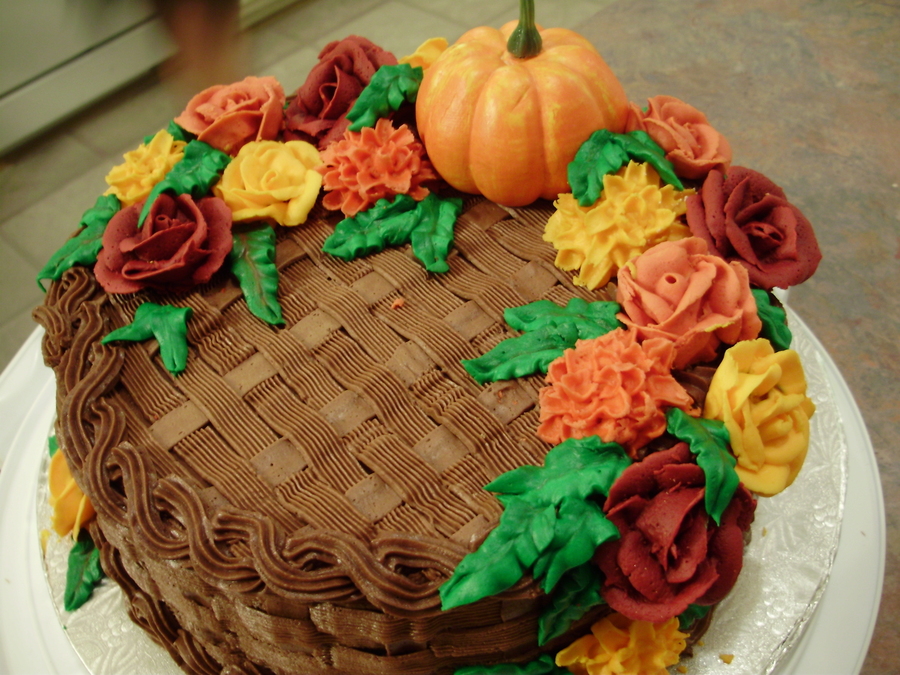 Harvest Basket Weave Cake - CakeCentral.com