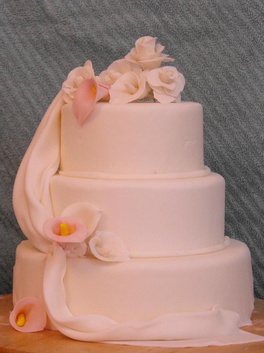 3 Tier Round Wedding Cake - CakeCentral.com