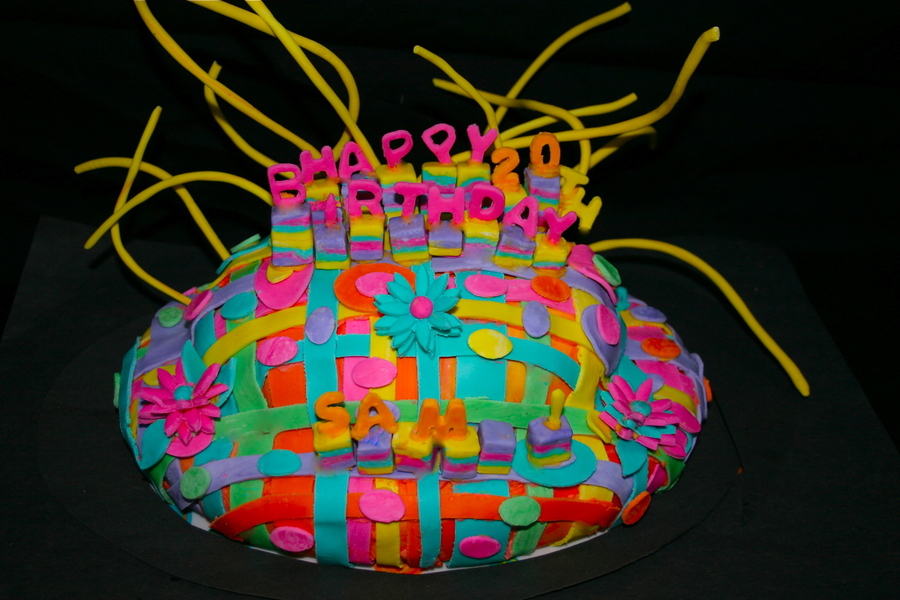 Crazy & Colorful Fondant Cake - CakeCentral.com