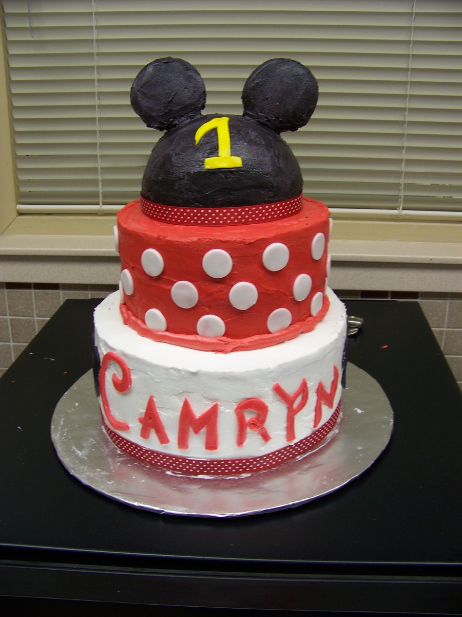 1St Birthday Mickey Mouse Cake - CakeCentral.com
