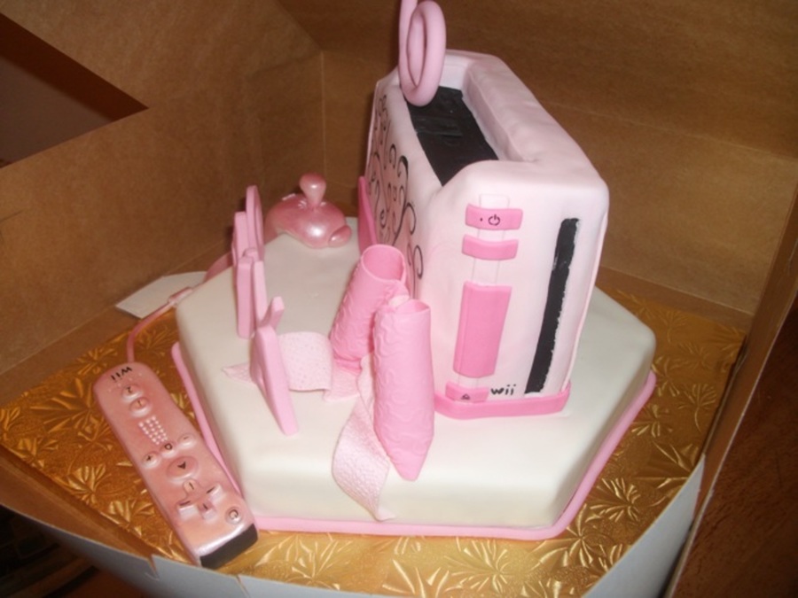 Pink Wii Cake - CakeCentral.com
