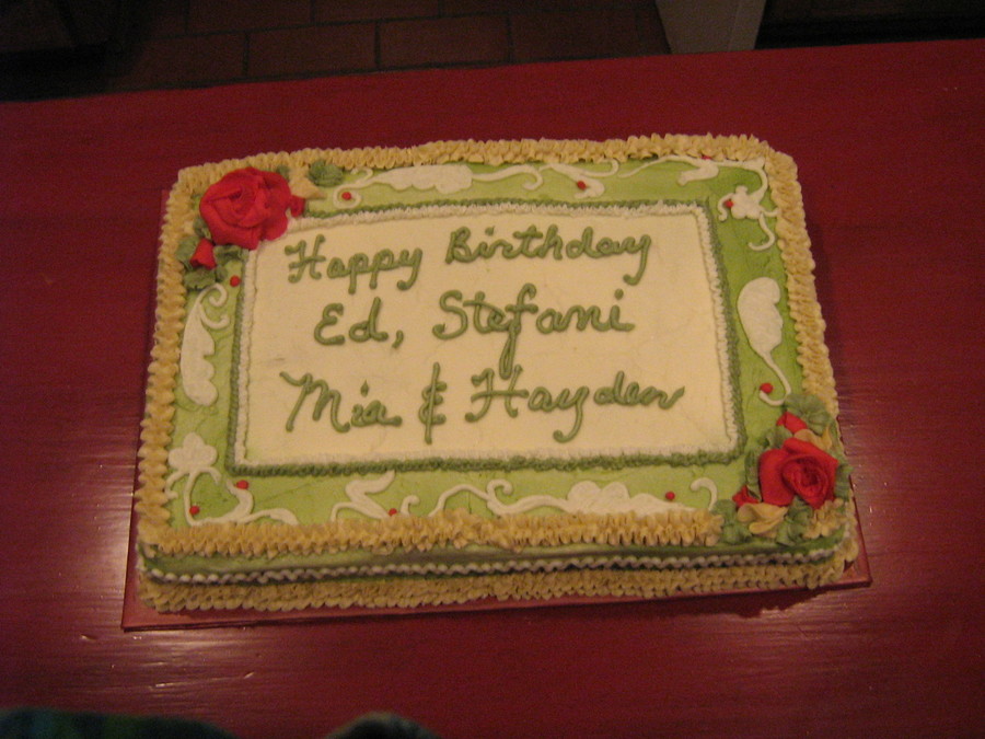 Red And Green Birthday Cake - CakeCentral.com