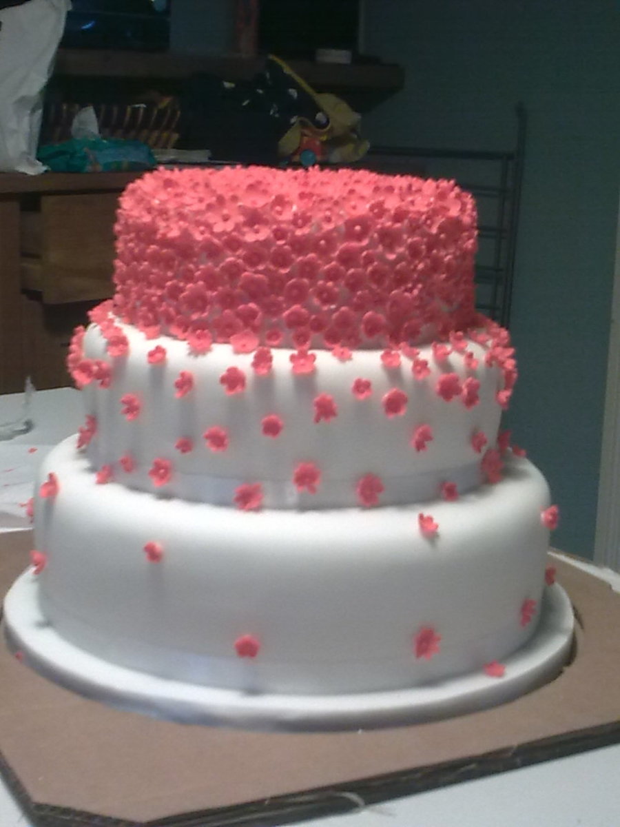 Tiny Blossom Wedding Cake - CakeCentral.com
