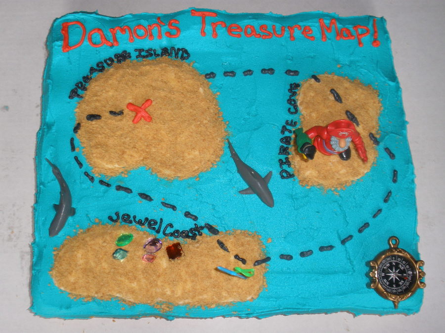 Pirate Map Birthday Cake - CakeCentral.com