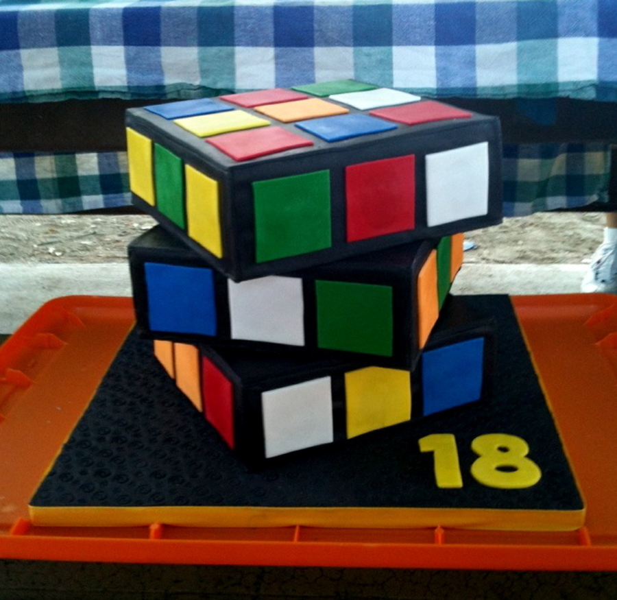 Rubiks Cube Birthday Cake - CakeCentral.com