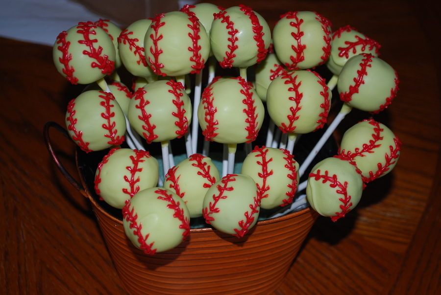 Softball Cake Pops - CakeCentral.com