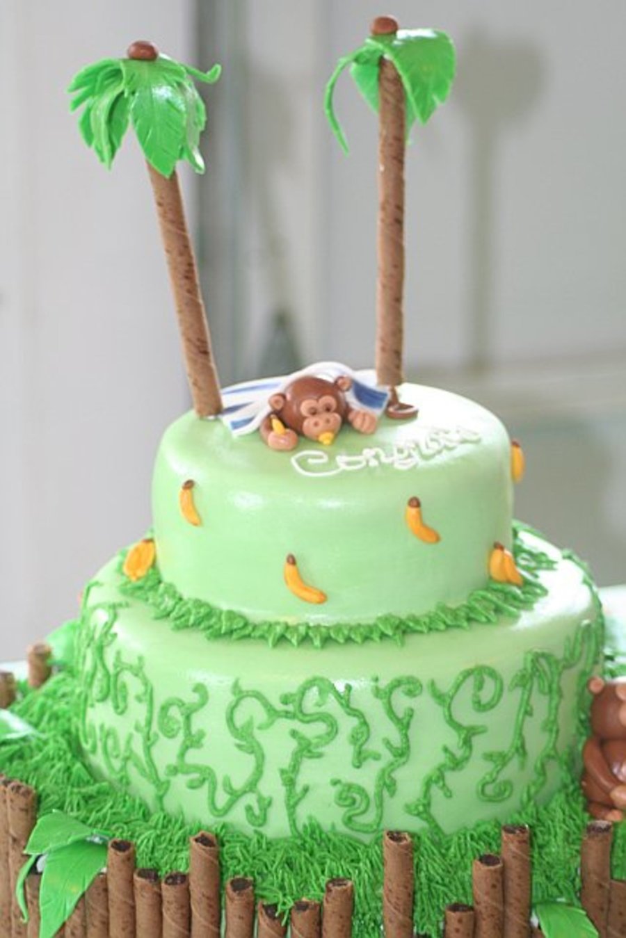 Monkey Baby Shower Cake - CakeCentral.com