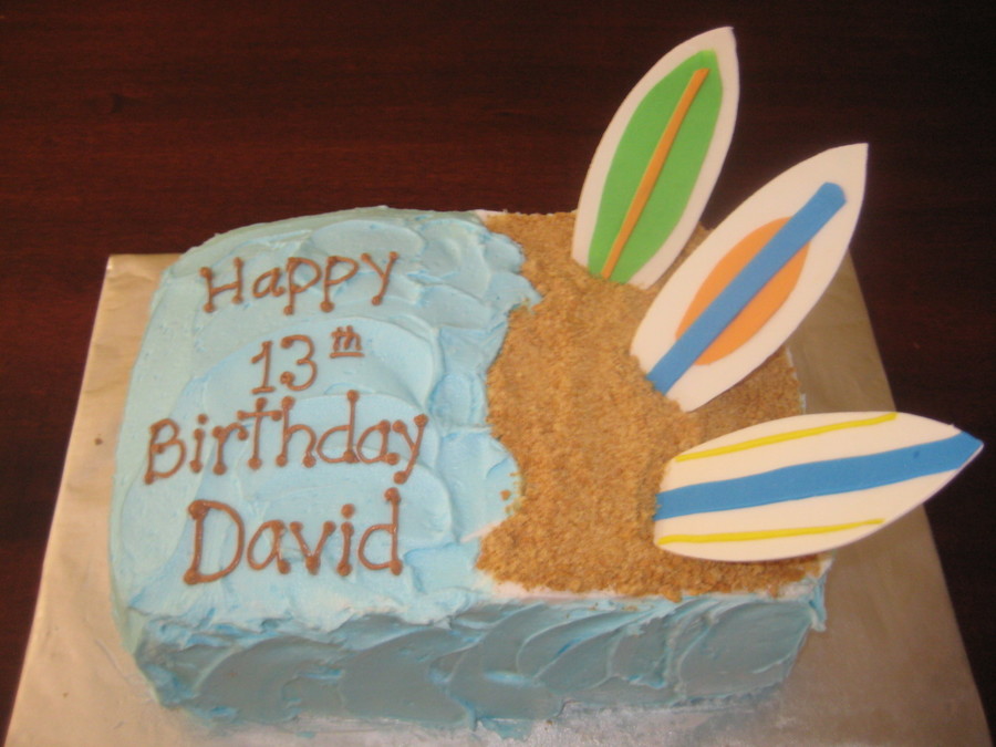Surf Boards On The Beach - CakeCentral.com