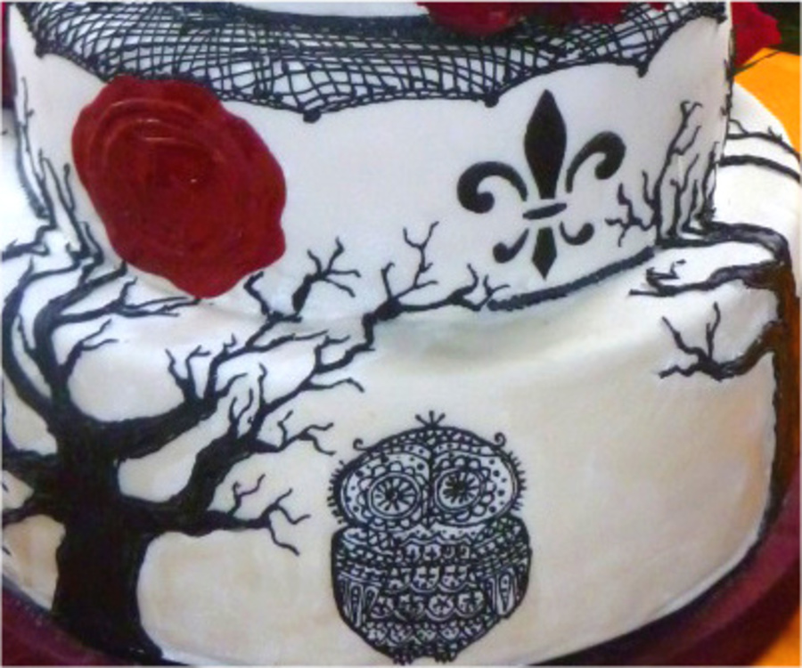 Spanish Day Of The Dead Inspired Wedding Cake - CakeCentral.com