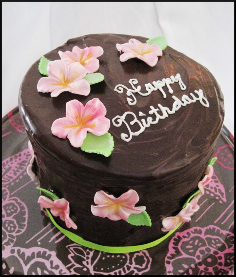 Chocolate Ganache Covered Birthday Cake - CakeCentral.com