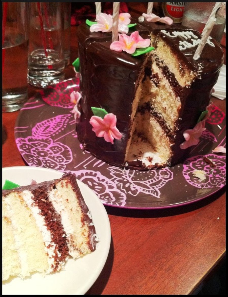 Chocolate Ganache Covered Birthday Cake - CakeCentral.com