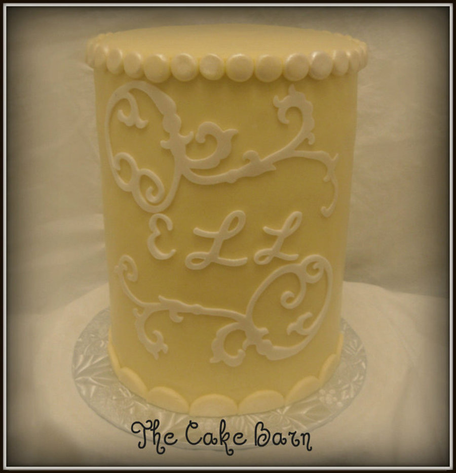 Monogram Birthday Cake - CakeCentral.com