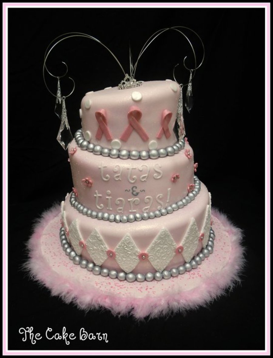 Tata's & Tiara Breast Cancer Awareness Cake - CakeCentral.com