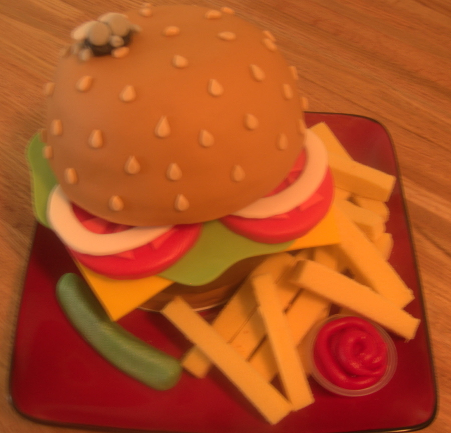 Cheeseburger Cake - CakeCentral.com
