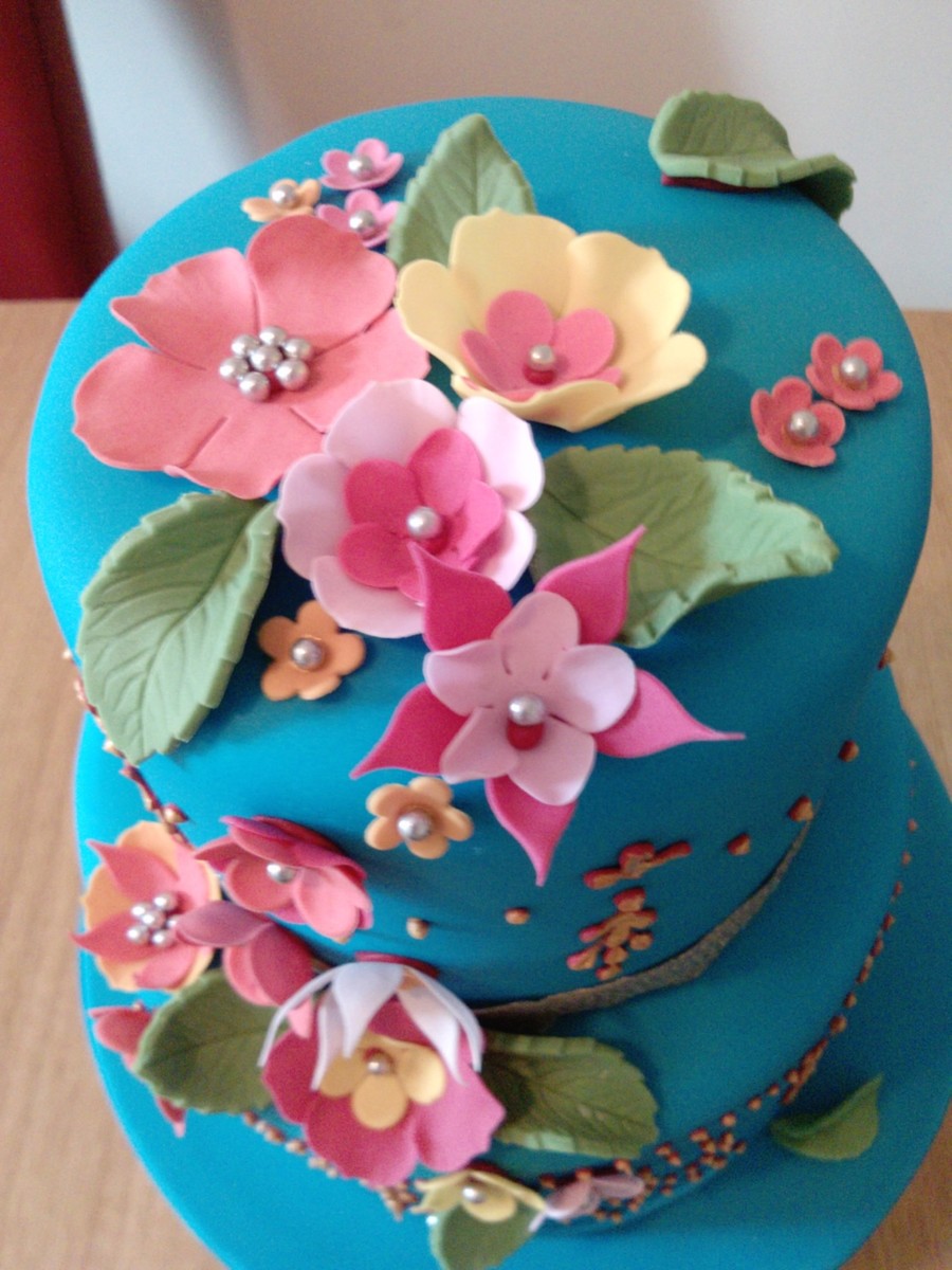 Turquoise Birthday Cake - CakeCentral.com