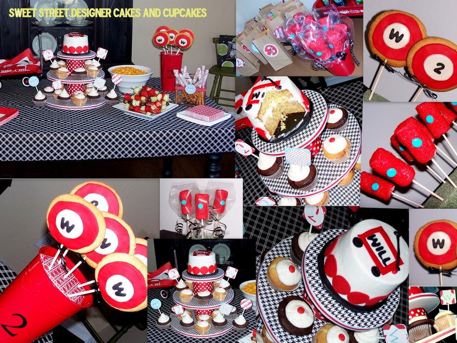 Collage Of Vintage Radio Flyer Birthday Cake And Treats - CakeCentral.com