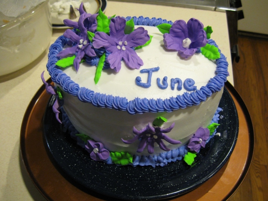 Purple Flower Cake - CakeCentral.com