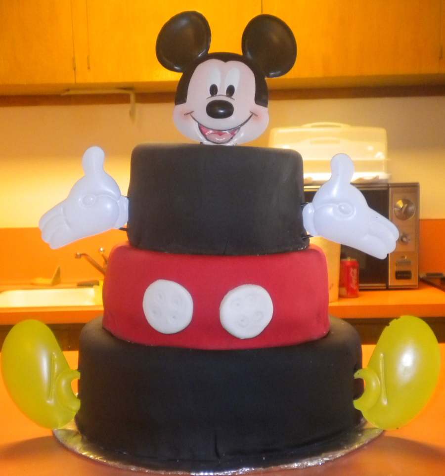 Mickey Mouse 3 Tier Cake - CakeCentral.com