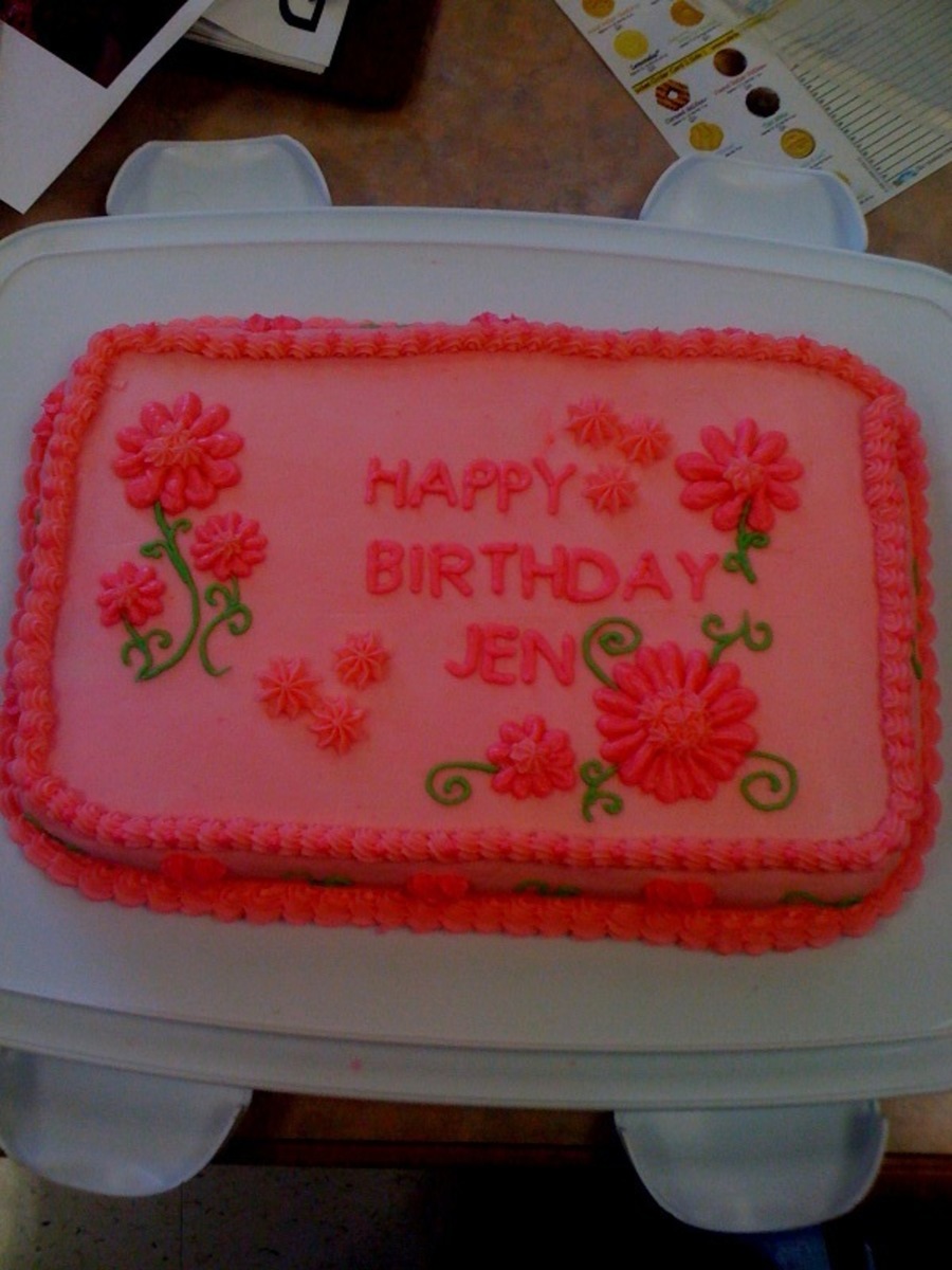 Jen's Pink Birthday Cake - CakeCentral.com