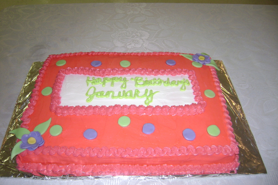 January Sheet Cake - CakeCentral.com