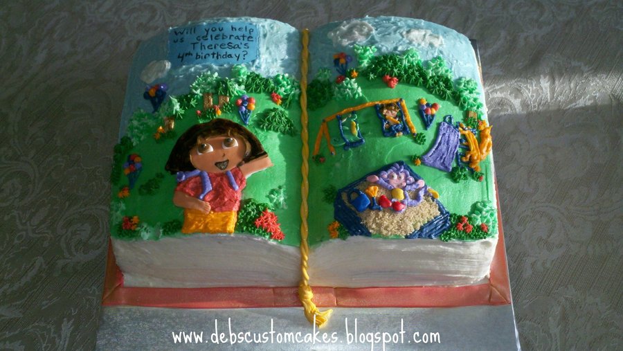 Dora Storybook Cake - CakeCentral.com