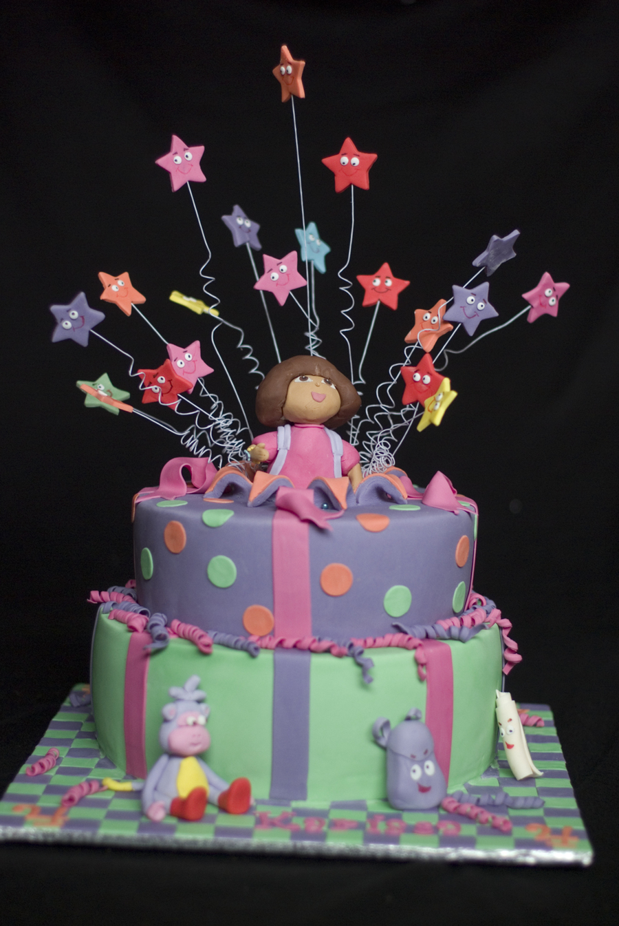 Dora The Explorer Exploding Birthday Cake - CakeCentral.com
