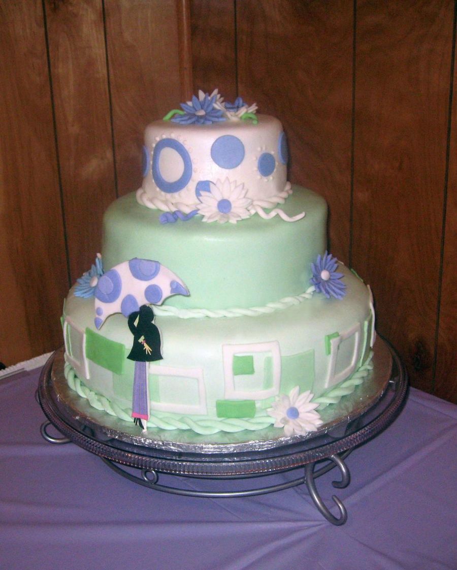 Mod Mom Baby Shower Themed Cake - CakeCentral.com