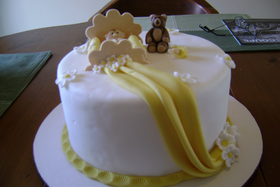 Baby Cradle & Teddy Bear - CakeCentral.com