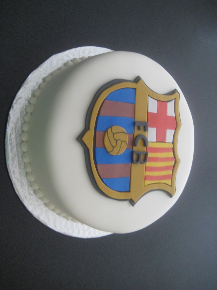 Barcelona Fc Soccer Cake - CakeCentral.com