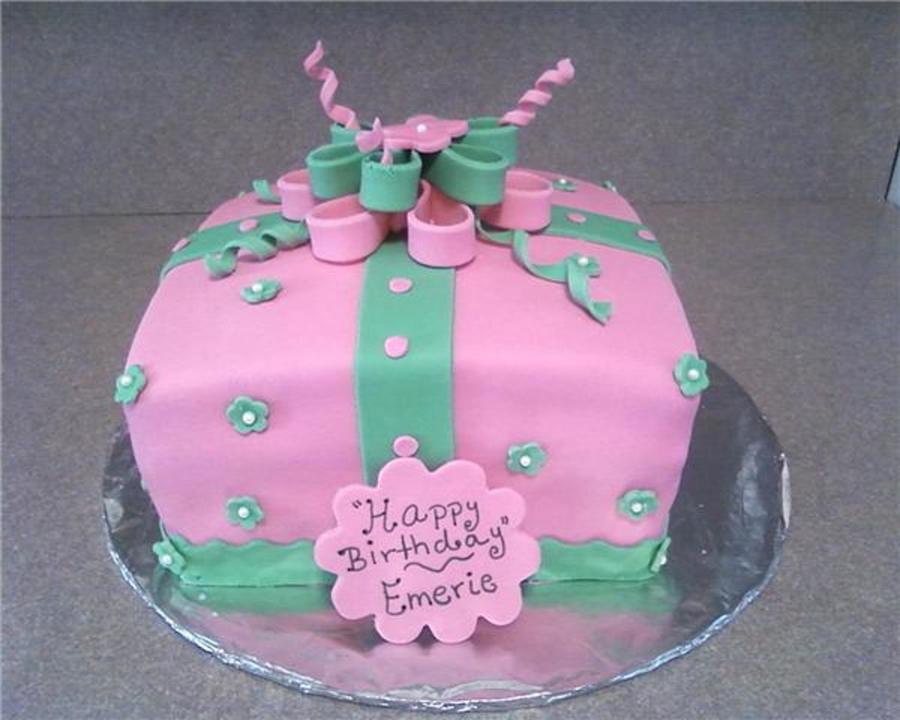 Pink Gift Box Cake - CakeCentral.com