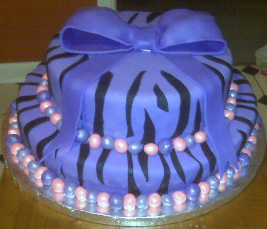 Purple Zebra Cake - CakeCentral.com