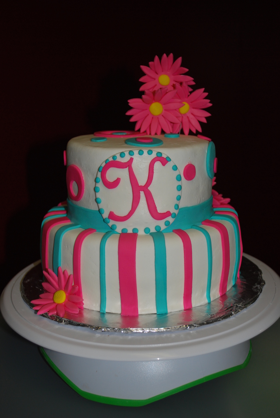 Hot Pink And Turquoise Wedding - CakeCentral.com