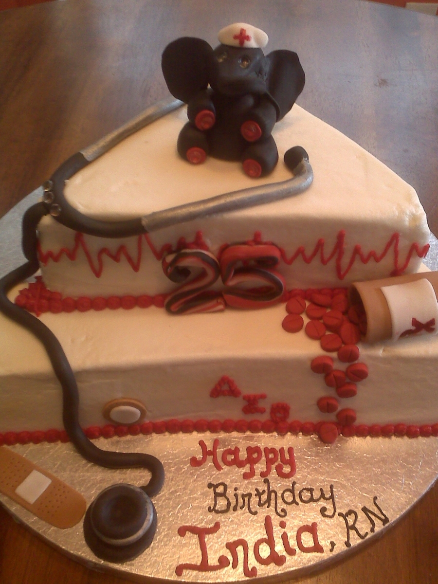 Delta Sigma Theta Nurse Cake - CakeCentral.com