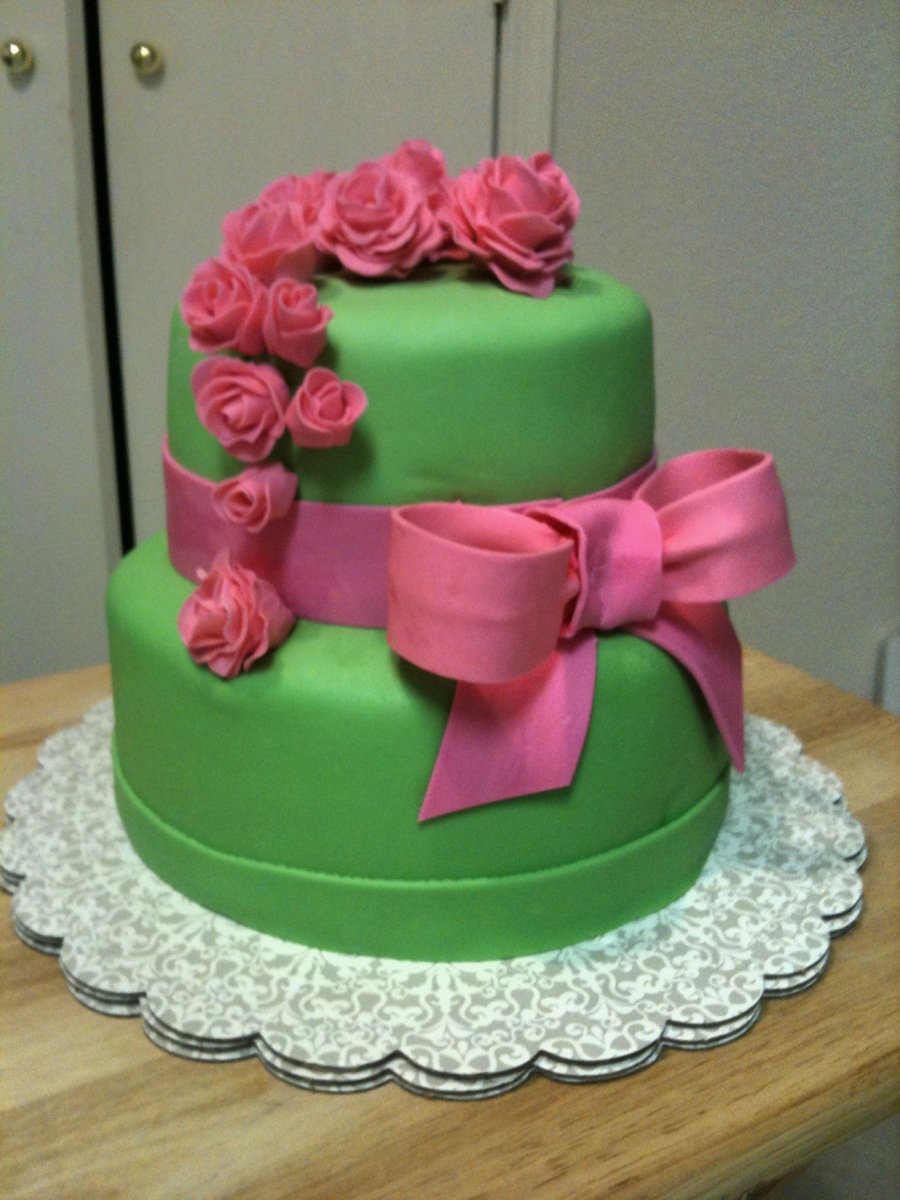 The Alpha Kappa Alpha Inspired Cake. - CakeCentral.com