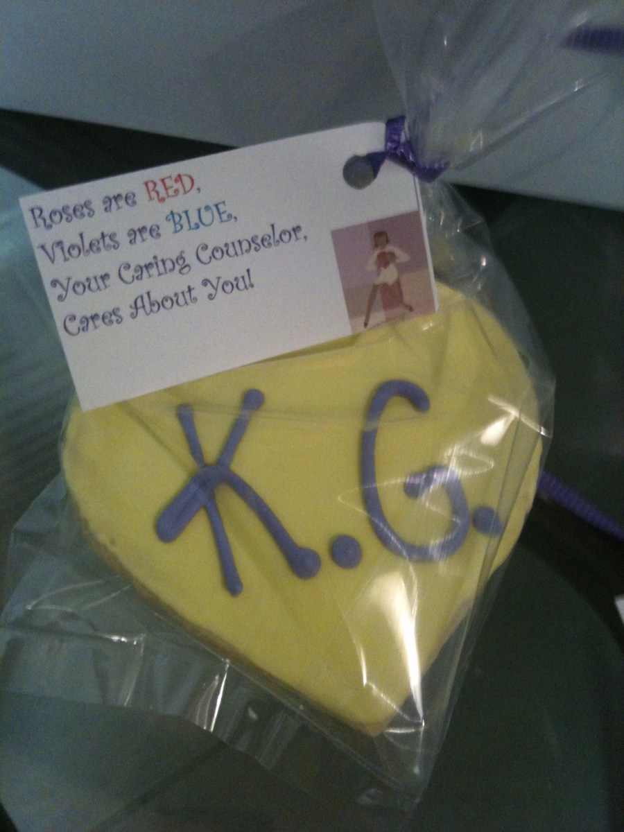 Purple And Yellow Initial Cookies - CakeCentral.com