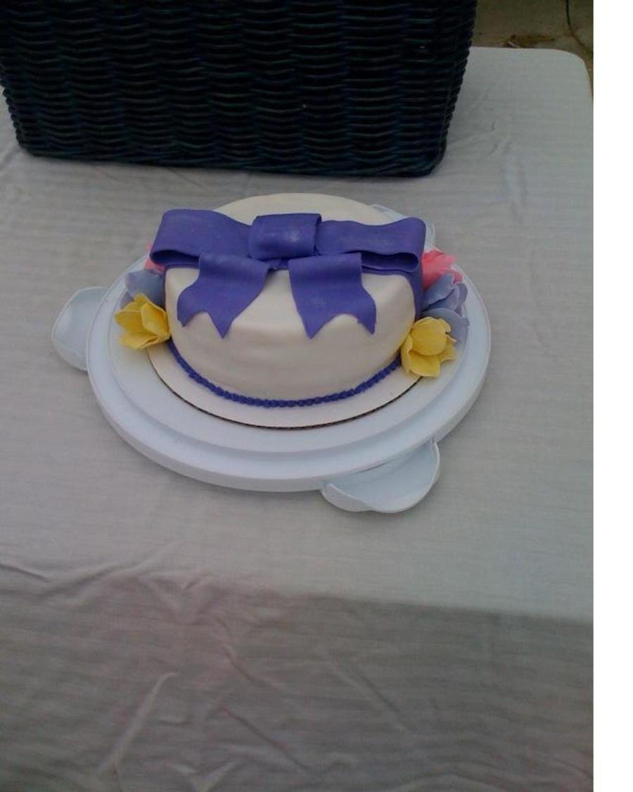 Purple Bow Birthday Cake - CakeCentral.com