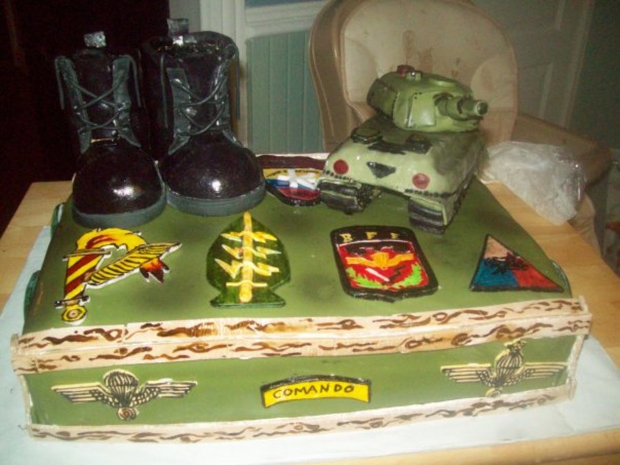 Military Cake With Honorary Badges - CakeCentral.com