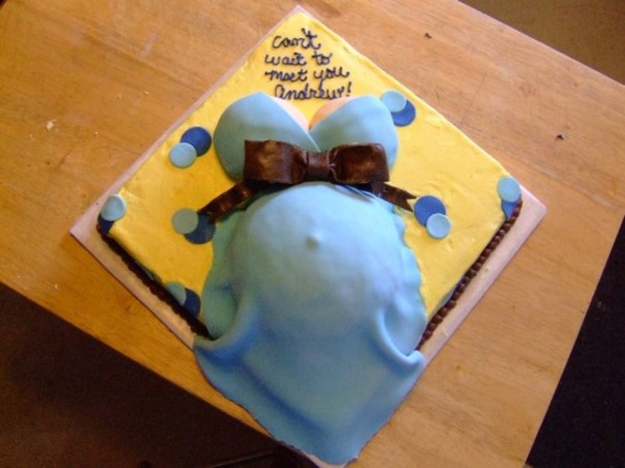 Mommy Tummy Baby Shower Cake - CakeCentral.com