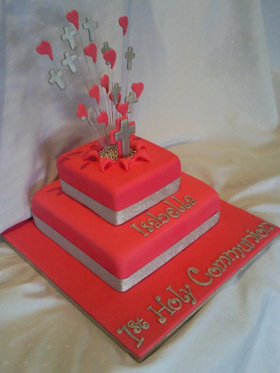 Pink Communion Cake - CakeCentral.com