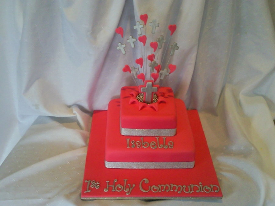 Pink Communion Cake - CakeCentral.com