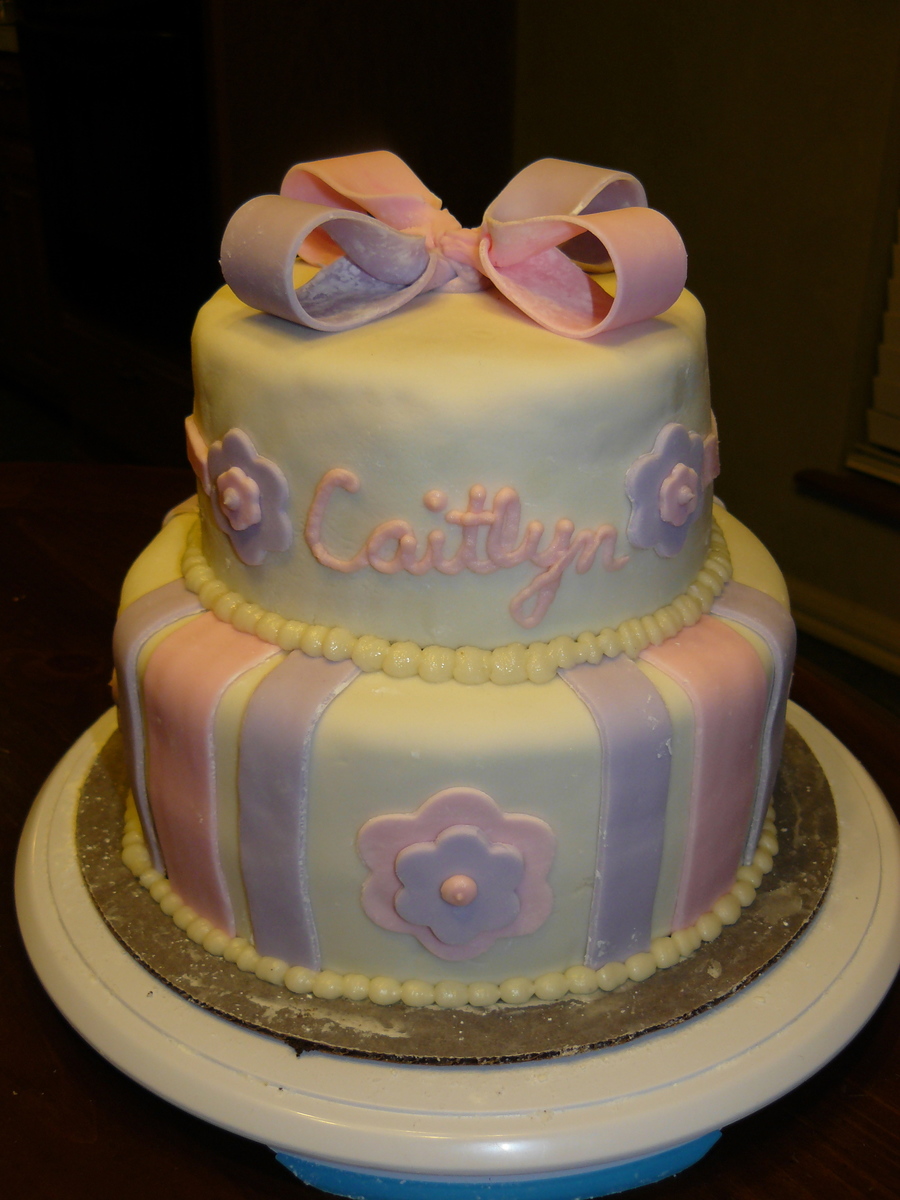 First Fondant For 1St Birthday (Practice Cake) - CakeCentral.com