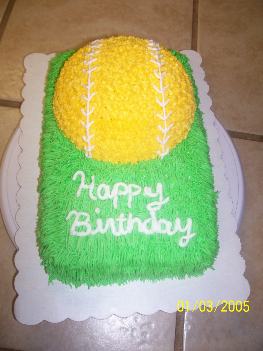 Softball Birthday Cake - CakeCentral.com
