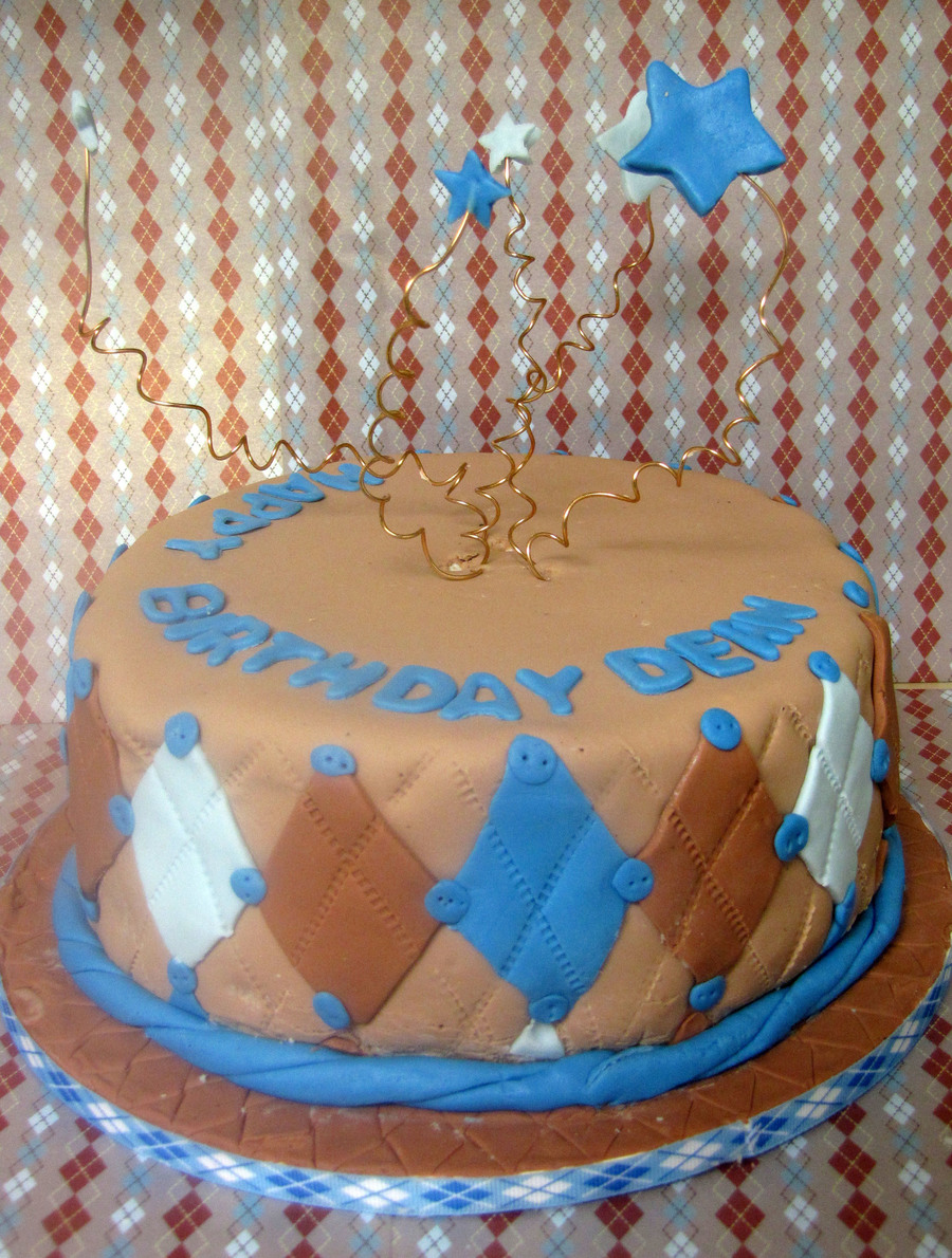 Argyle Birthday Cake - CakeCentral.com