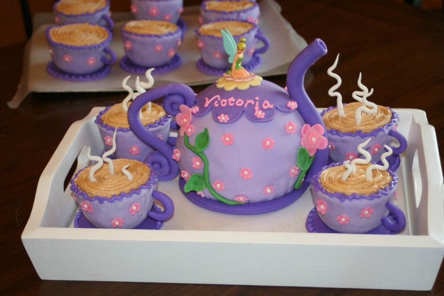 Tinkerbell Tea Party Birthday Cake - CakeCentral.com