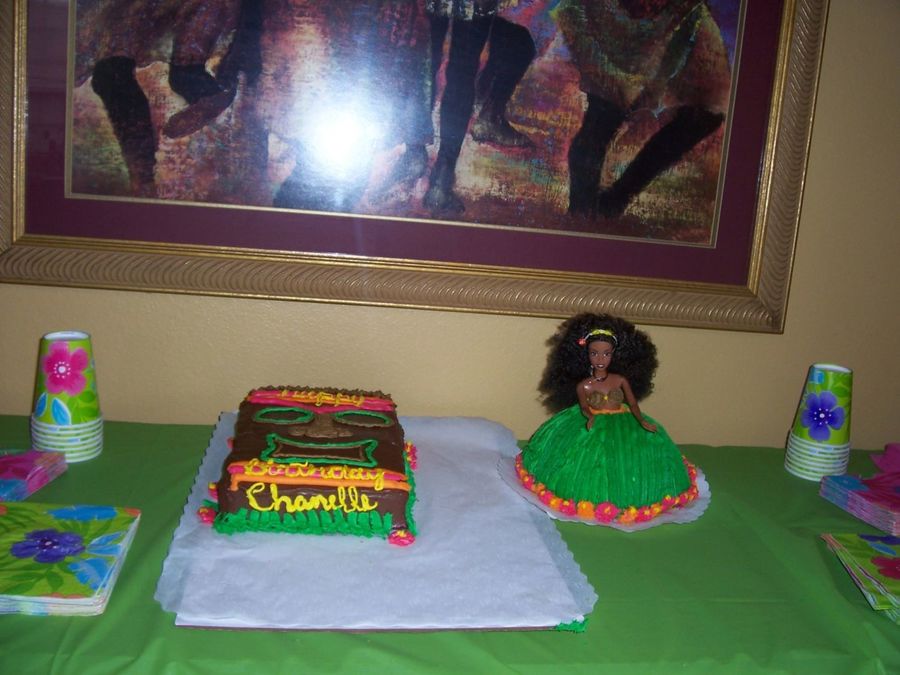 Hula Girl Cake And Tiki Torch Cake - CakeCentral.com