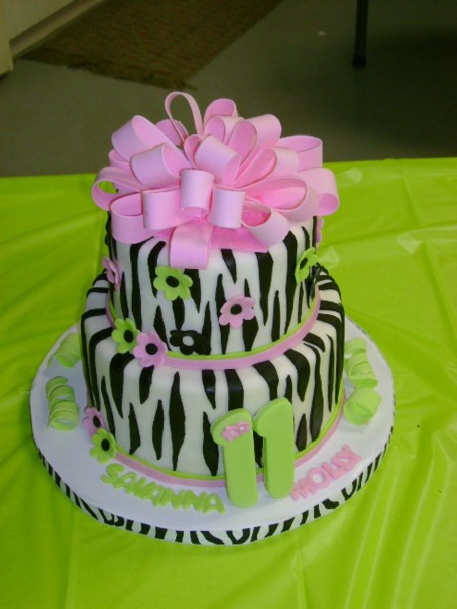 Zebra Birthday Cake - CakeCentral.com