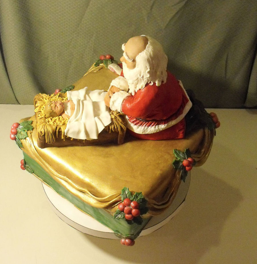 Santa & Baby Jesus Cake Christmas 2009 - CakeCentral.com
