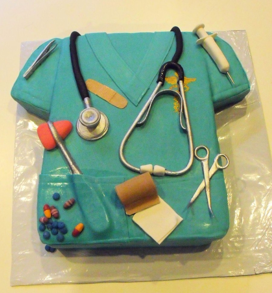 Nurse Scrubs Cake W/ Edible Instruments - CakeCentral.com