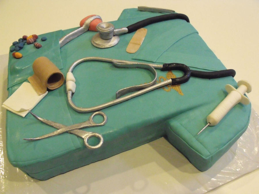 Nurse Scrubs Cake W/ Edible Instruments - CakeCentral.com