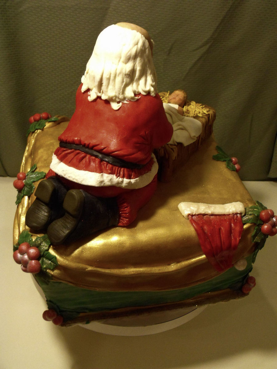 Santa & Baby Jesus Cake Christmas 2009 - CakeCentral.com
